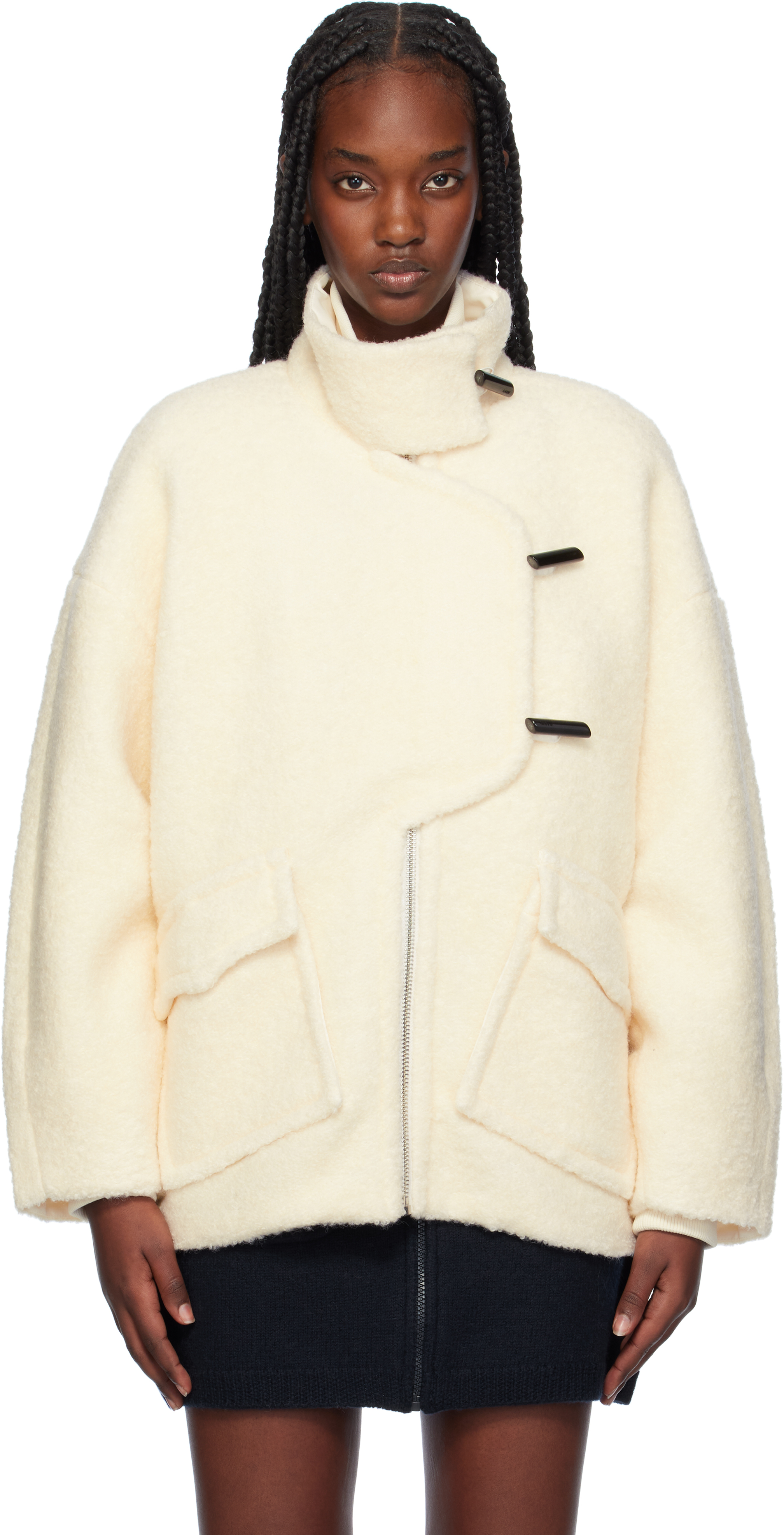 Ganni Bouclé Jacket In 135 Egret - 22% Off | Editorialist